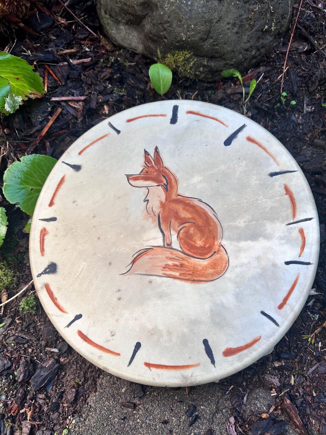 Native American Fox Drum, Deerskin Rawhide, Cherokee Made (12") - Etsy