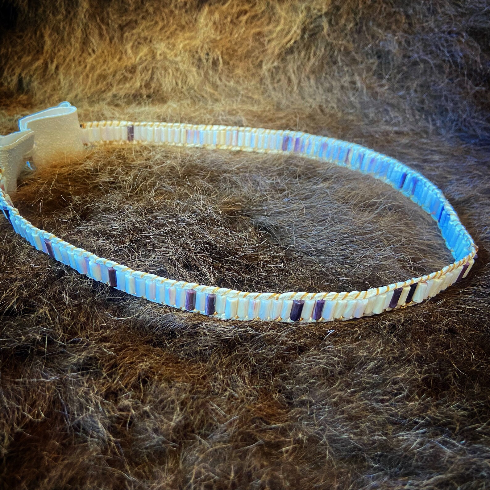 Wampum Hat Band Native American Made With Shell Beads Authentic Wampum ...