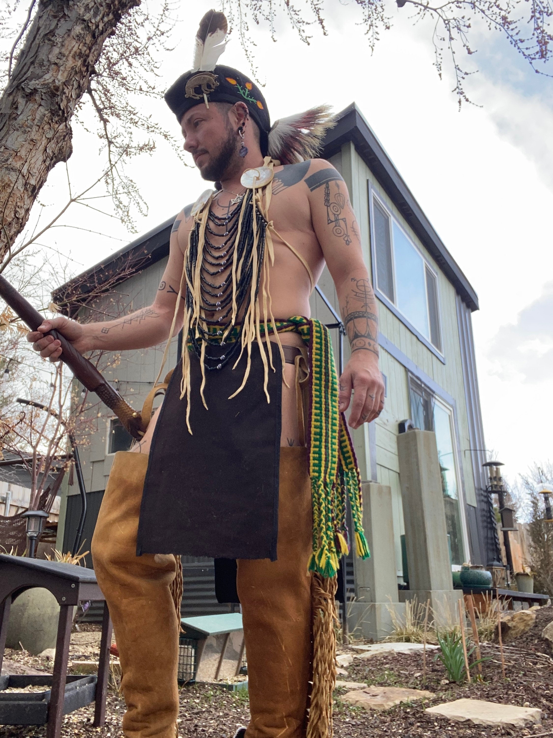 Brown Native American Made Loincloth Breechclout for Pow Wow Regalia ...