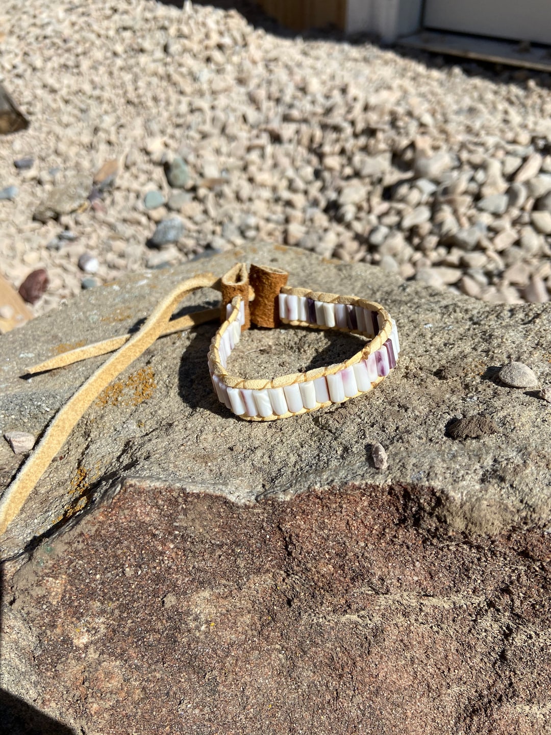 Wampum Bracelet REAL Authentic Wampum Shell Beads Native American Made ...