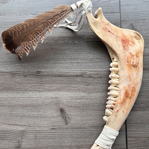 Native American Warclub Dance Staff Buffalo Jaw Bone - Etsy