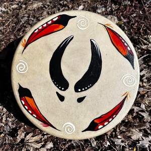 Native American Drum Flicker and Buffalo Design Native American Made 10 ...