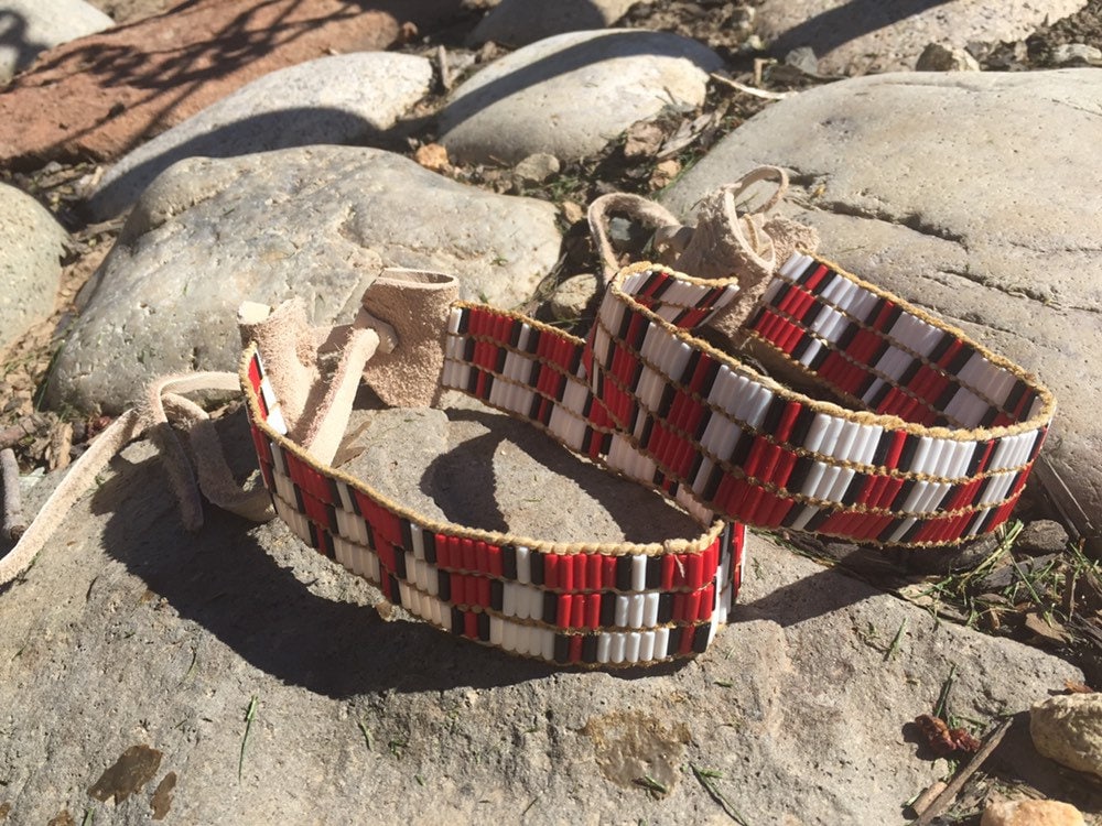 Wampum Leg Ties Native American Made Glass Beads - Etsy