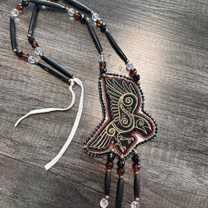 Beaded Raven Necklace Native American Made - Etsy