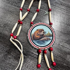 Beaver Medallion Authentic Native American Beadwork Native American ...
