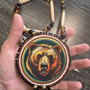 Bear Medallion Beadwork Native American Made - Etsy