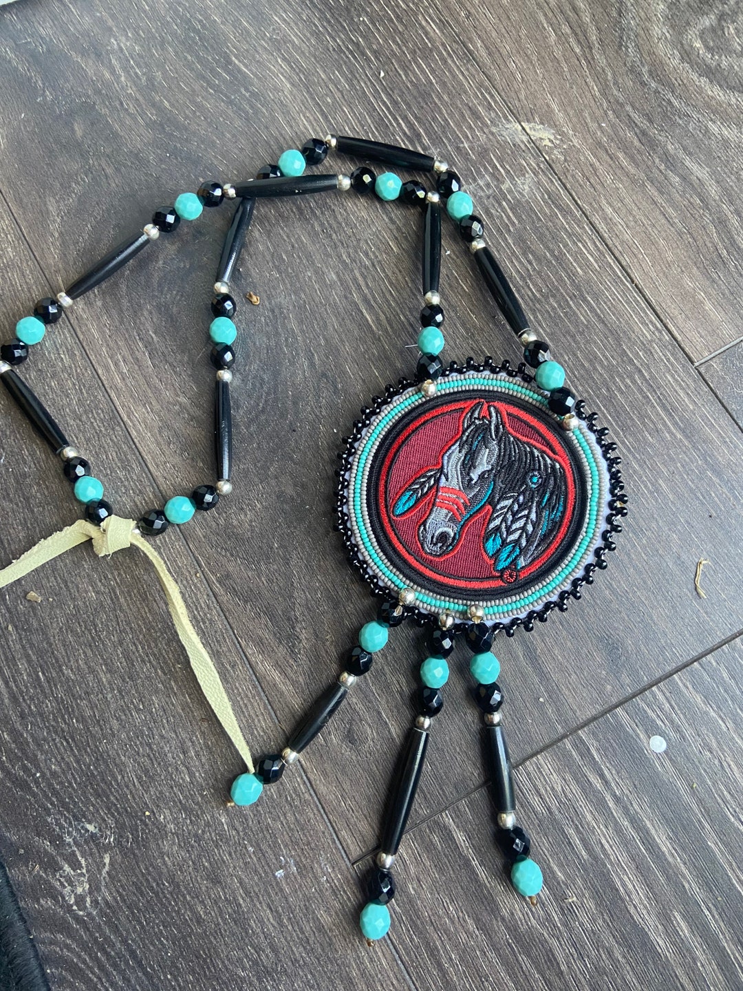 Horse Medallion Authentic Native American Beadwork Native - Etsy