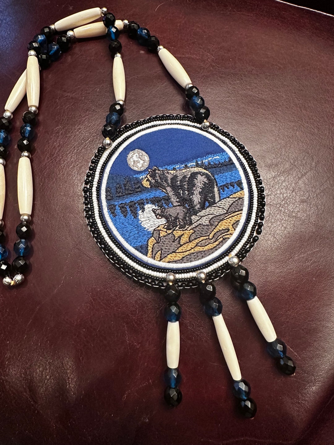 Bear Medallion Beadwork Native American Made - Etsy