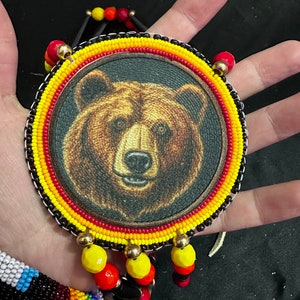 Bear Medallion Beadwork Native American Made - Etsy
