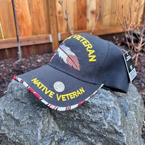 Beaded Native American Veteran Hat by American Indian Artist - Etsy