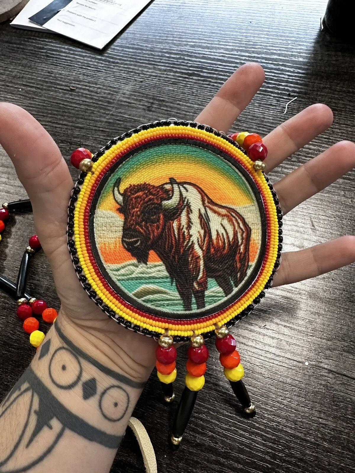 Buffalo Medallion Native American Beadwork - Etsy