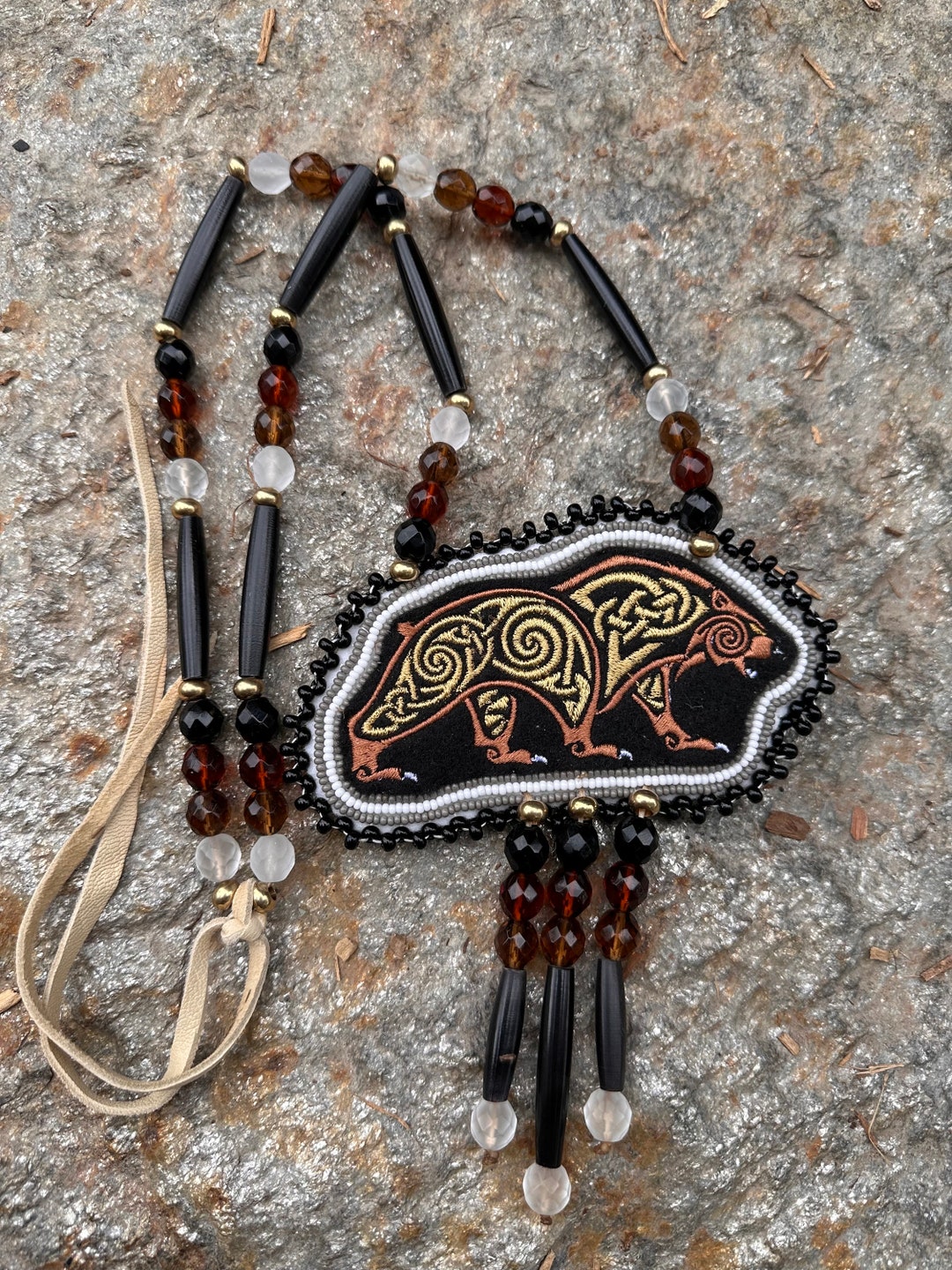 Bear Medallion Beadwork Native American Made - Etsy