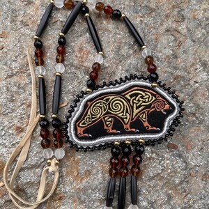 Bear Medallion Beadwork Native American Made - Etsy