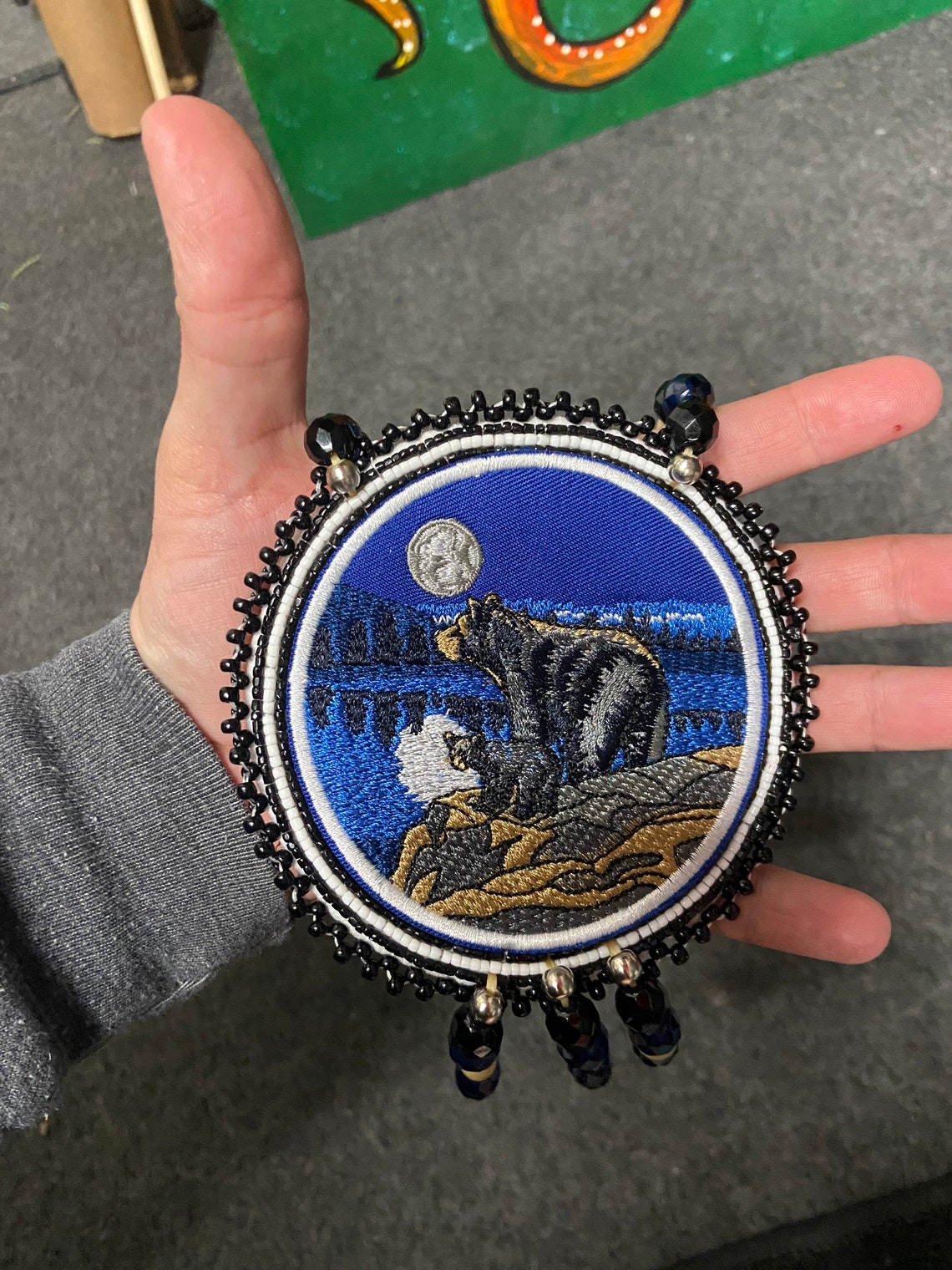 Bear Medallion Beadwork Native American Made - Etsy