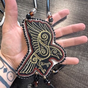 Beaded Raven Necklace Native American Made - Etsy
