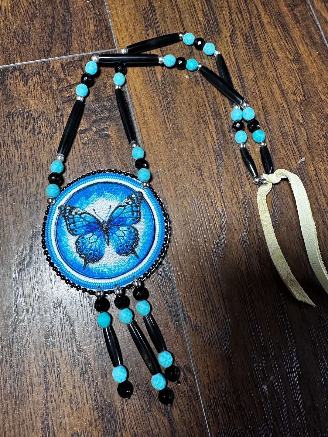 Butterfly Medallion Beadwork Native American Made - Etsy