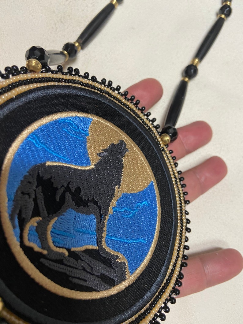 Wolf Medallion Authentic Native American Beadwork Native - Etsy