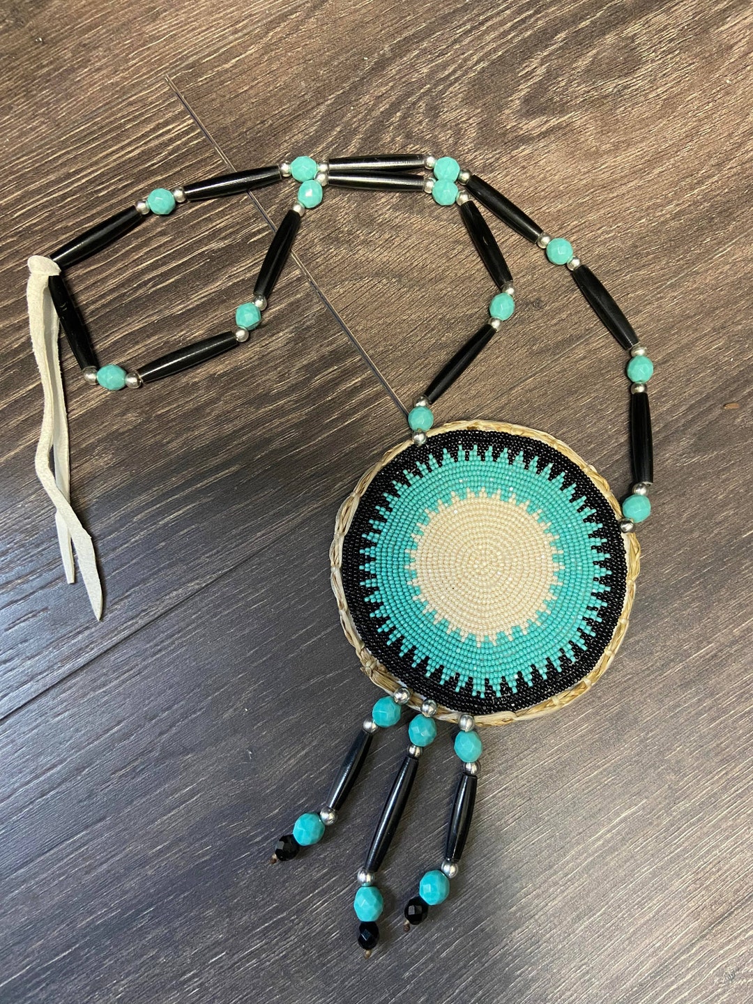 Native American Beaded Medallion 11 Cut Seed Beads Native Made - Etsy
