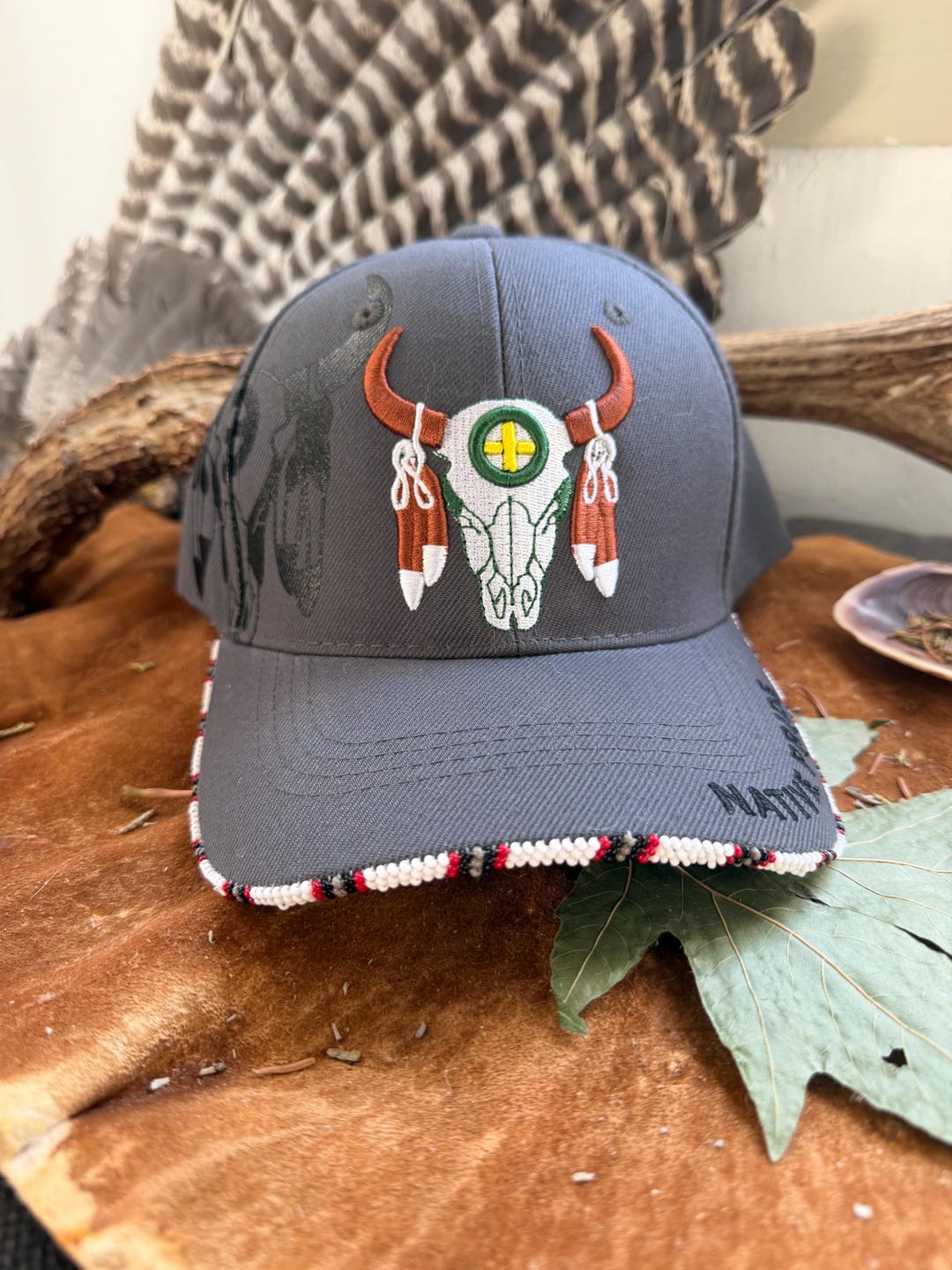 Beaded Native Pride Hat by American Indian Artist - Etsy