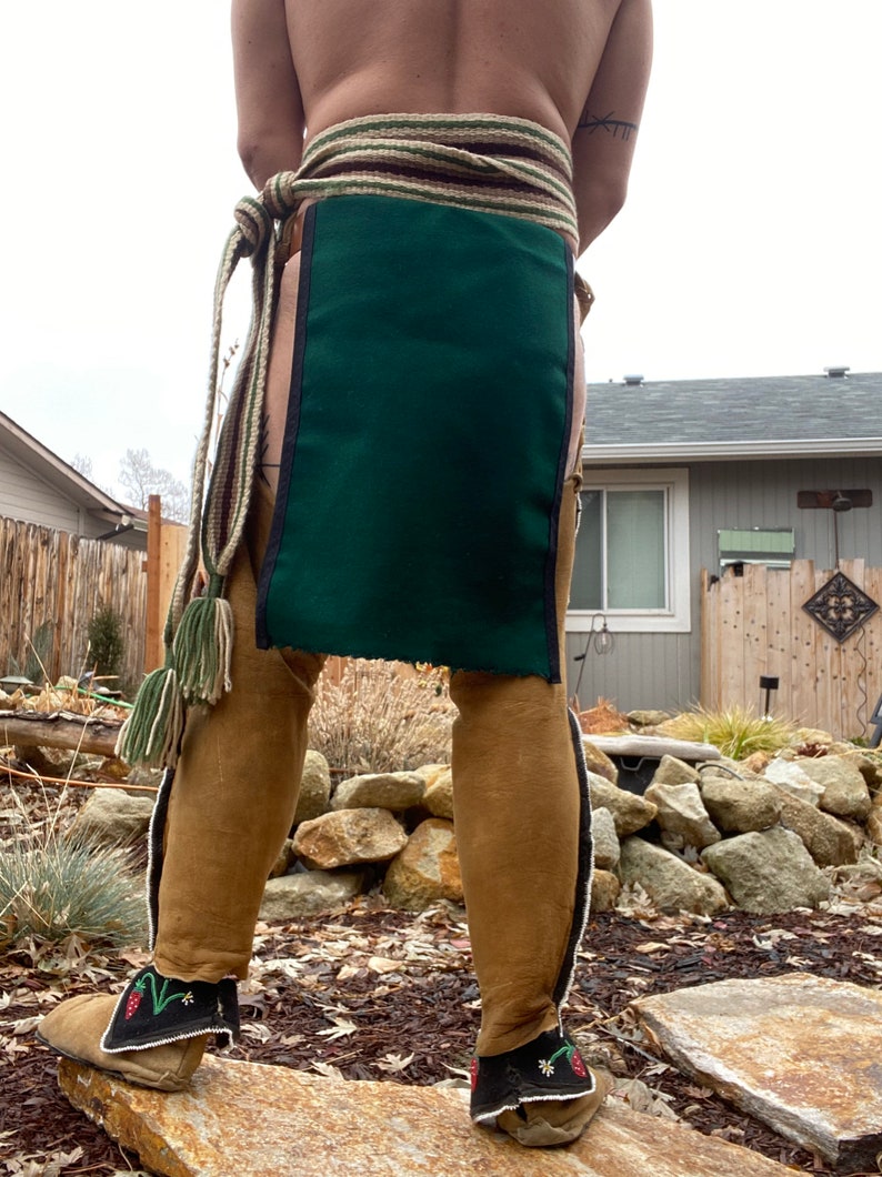 Forest Green Native American Made Loincloth Breechclout for Pow Wow ...