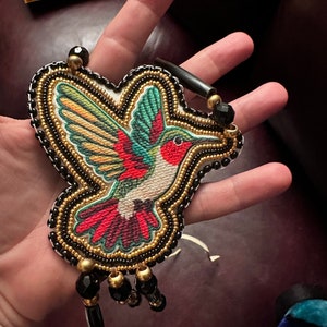 Hummingbird Beaded Medallion Native American Beadwork - Etsy