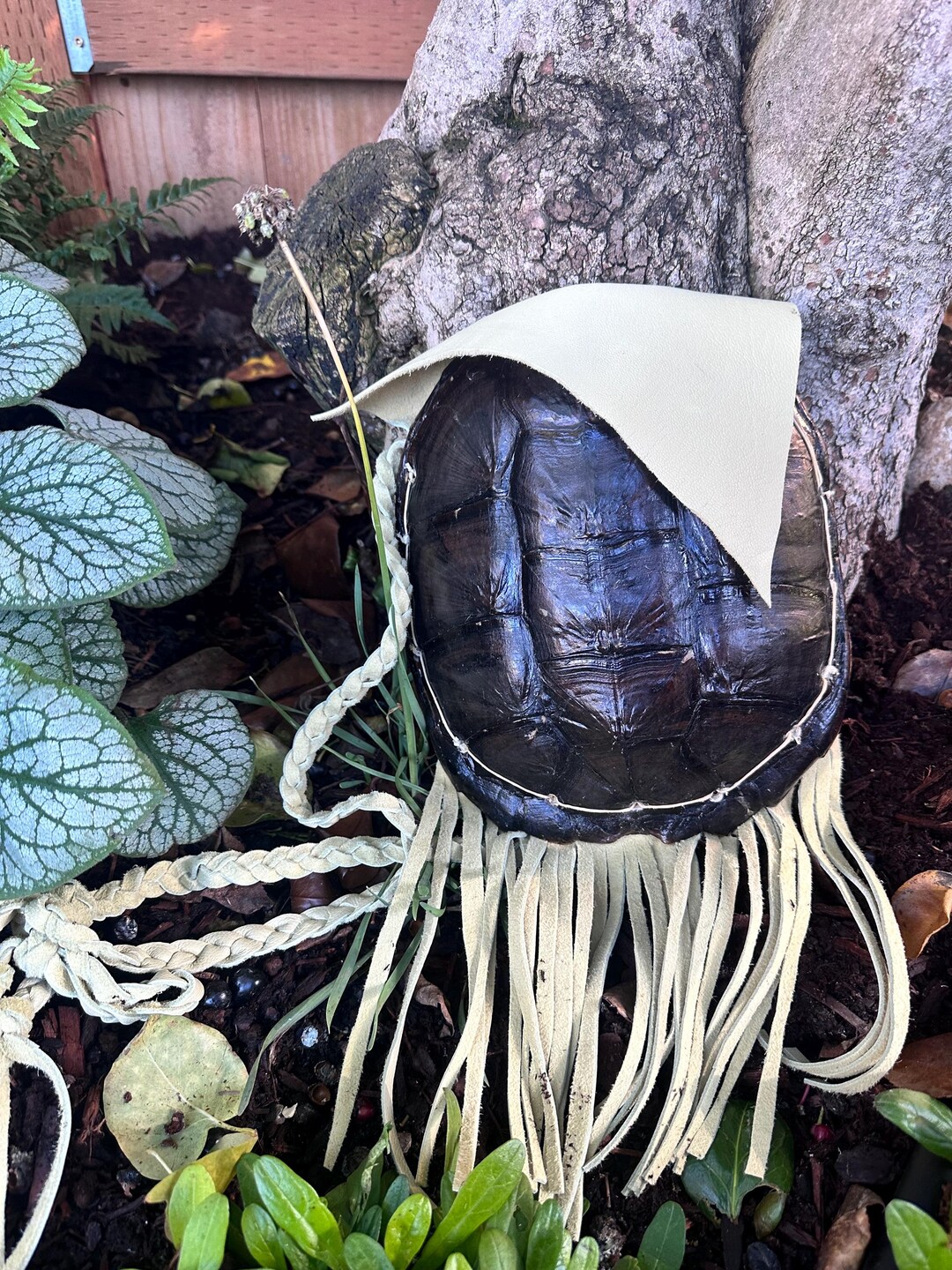 Beaded Turtle Shell Bag Brain Tan Buckskin Native American Made - Etsy