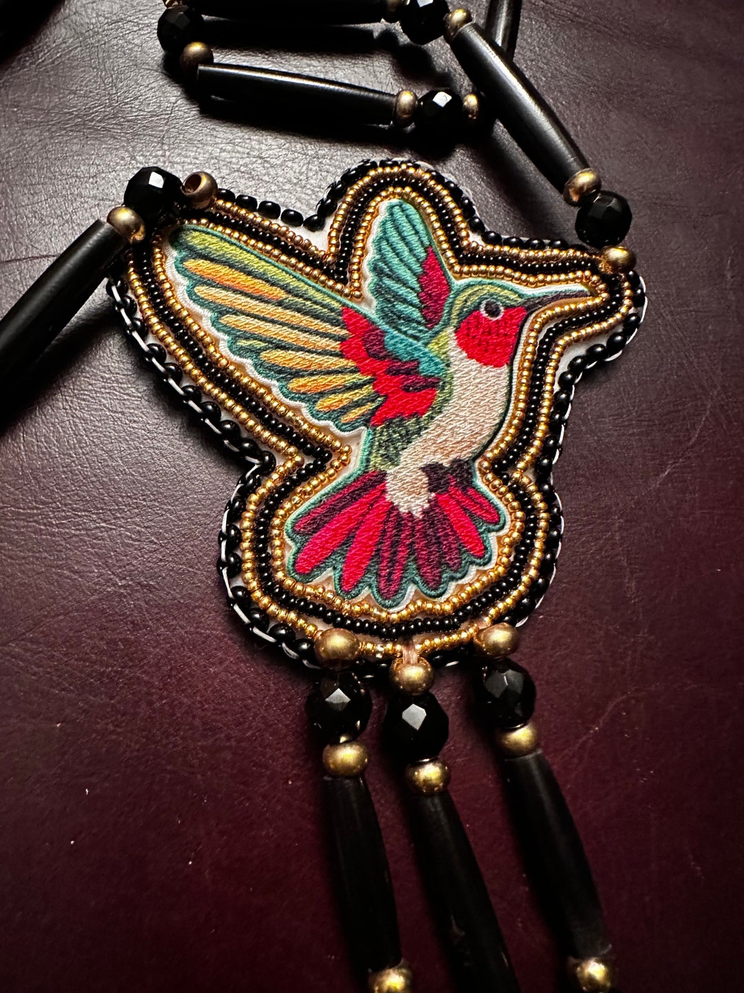 Hummingbird Beaded Medallion Native American Beadwork - Etsy