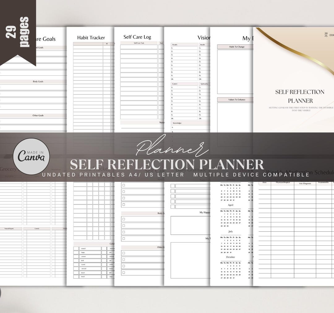 Reflection Planner / Daily Reflection Journal / Printable Self ...
