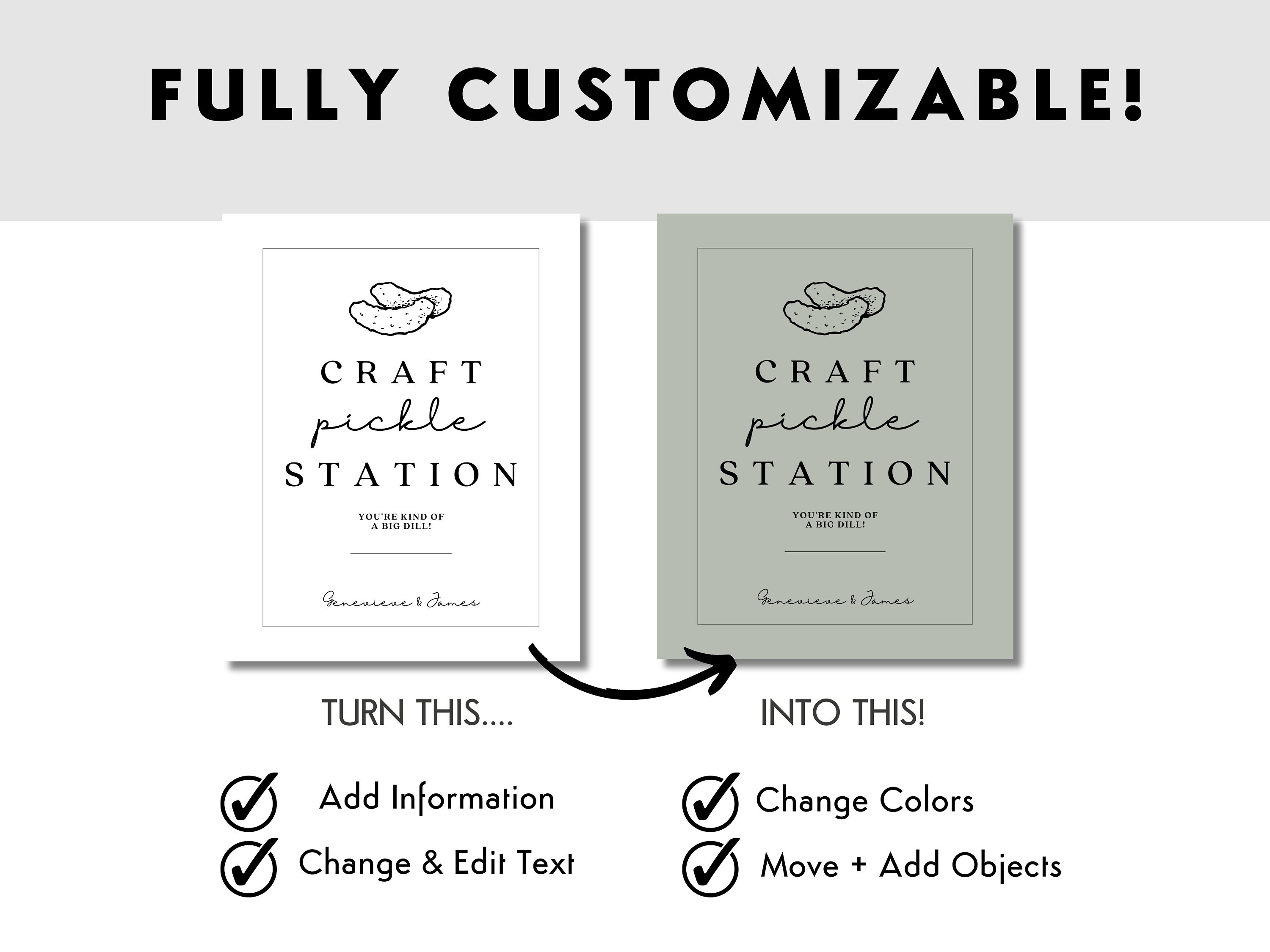 Minimalist Craft Pickle Station Sign Pickle Station Carnival Wedding ...