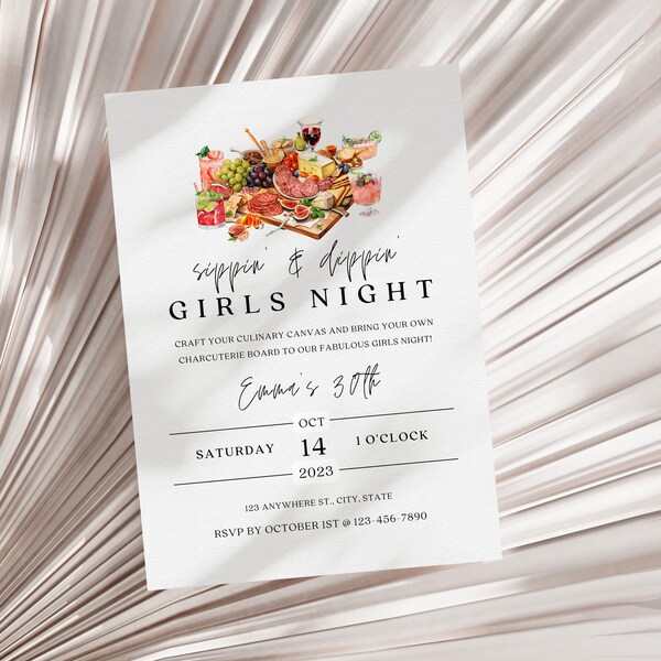 Charcuterie Board Night Invite - Etsy