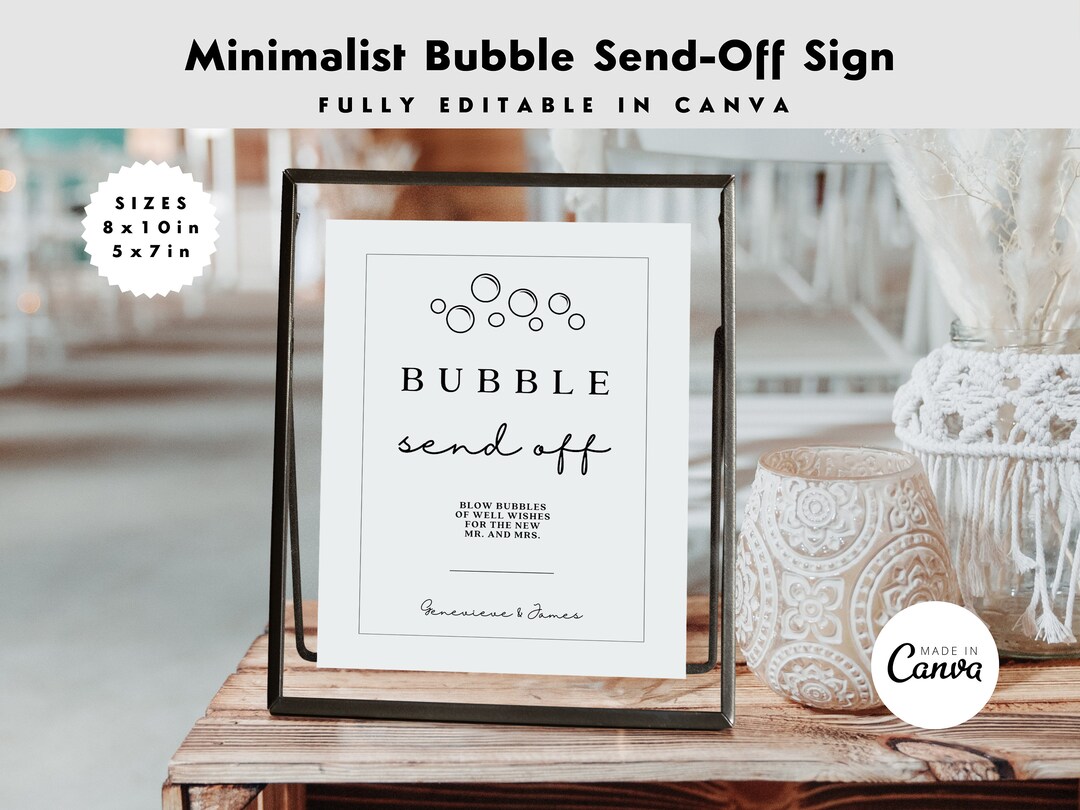 Minimalist Bubble Send-off Wedding Sign Bubble Wedding Sign - Etsy