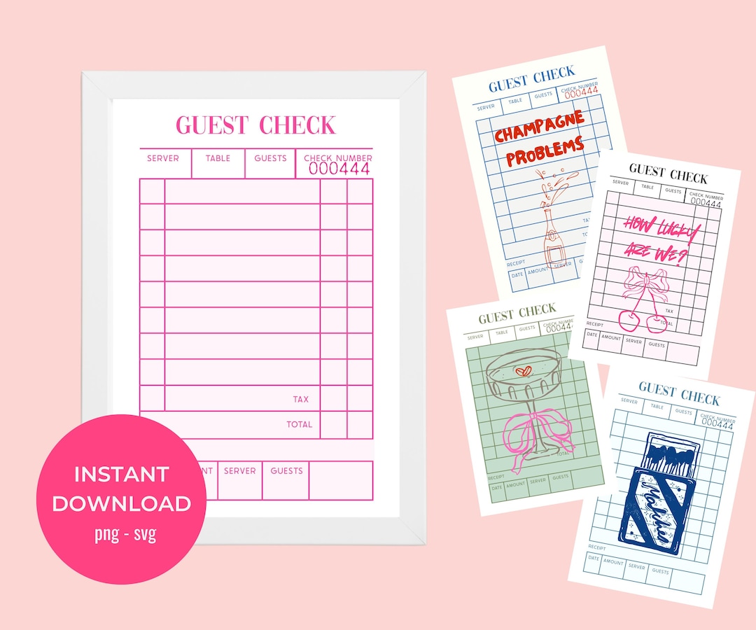 Blank Guest Check List, Restaurant Guest Check Receipts, Empty Guest ...