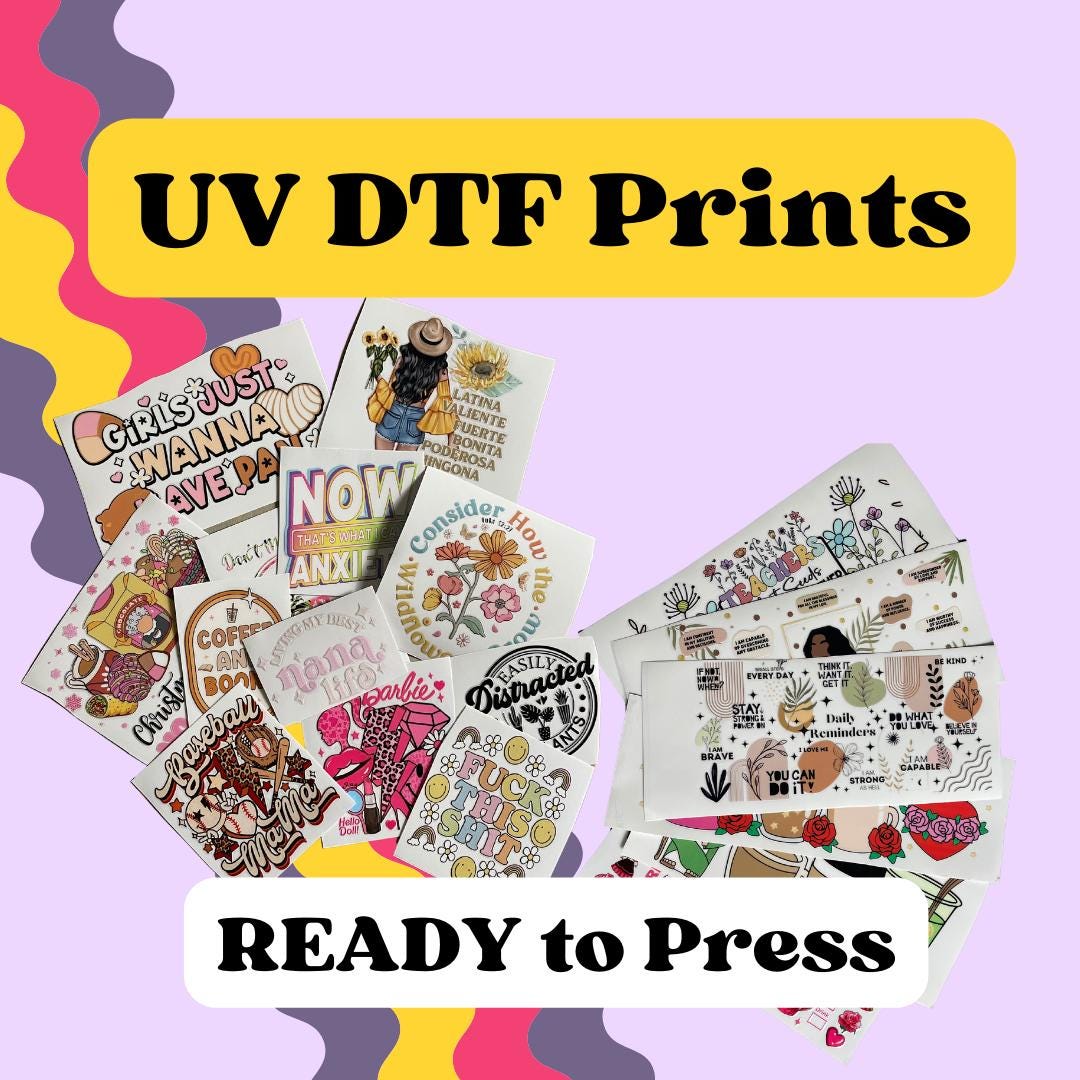 Custom UV DTF Transfer Stickers, No Heat Press, Tumbler Decals - Etsy