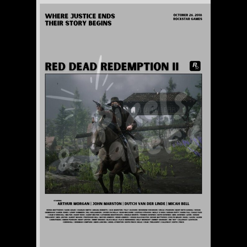 5 Poster Pack Red Dead Redemption 2 Death Stranding Hi-fi Rush the ...