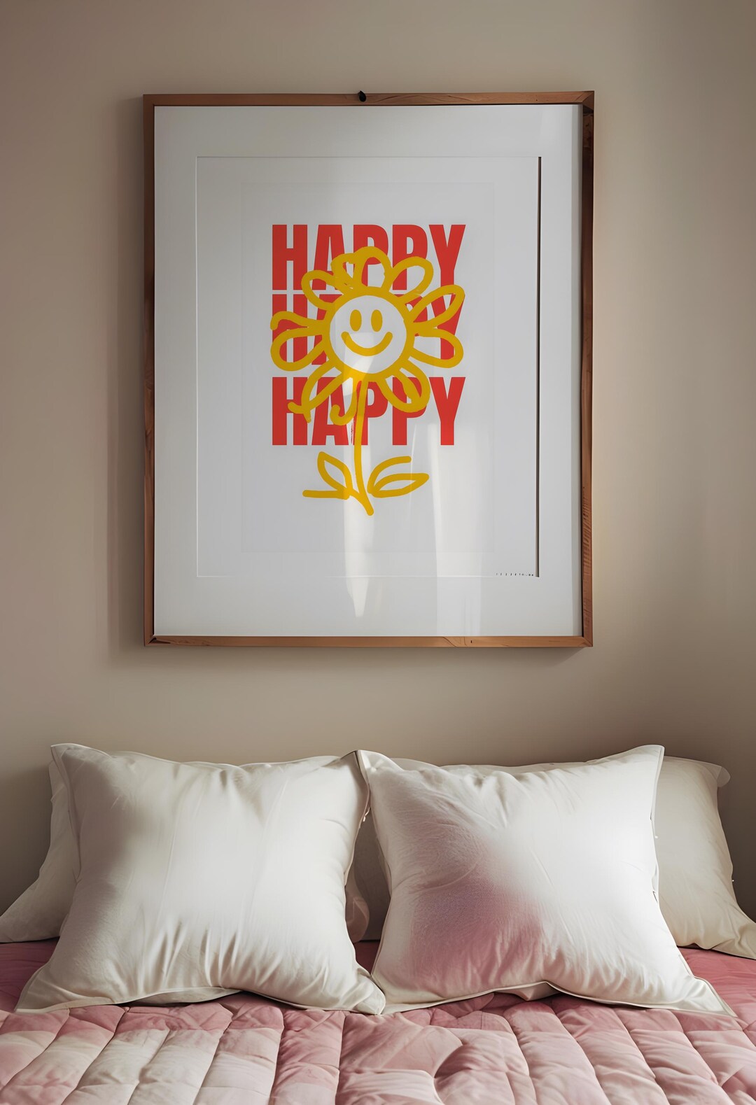 Modern Smiley Face Poster, Minimalist Wall Art, Smiley Face Decor ...