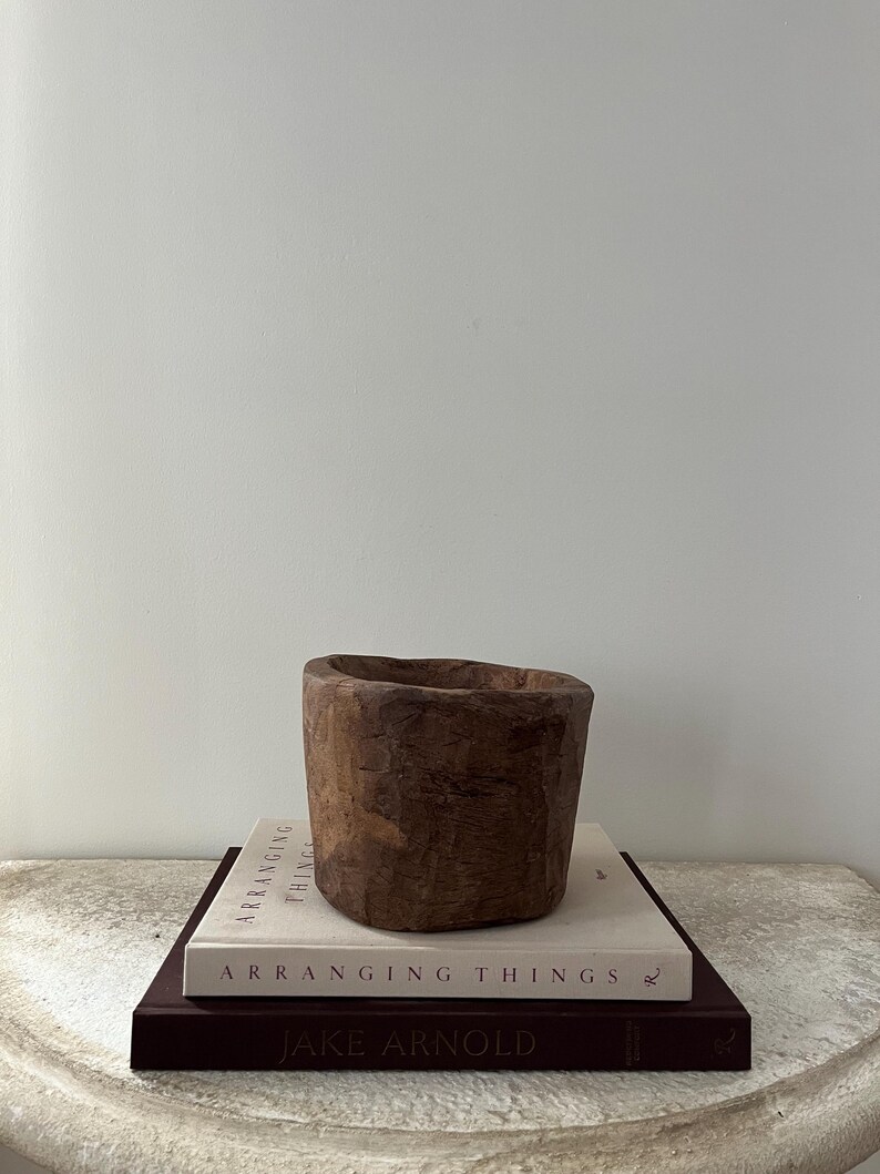 Vintage Indian Ukali Bowl | Hand Carved Wooden Candle Holder ...