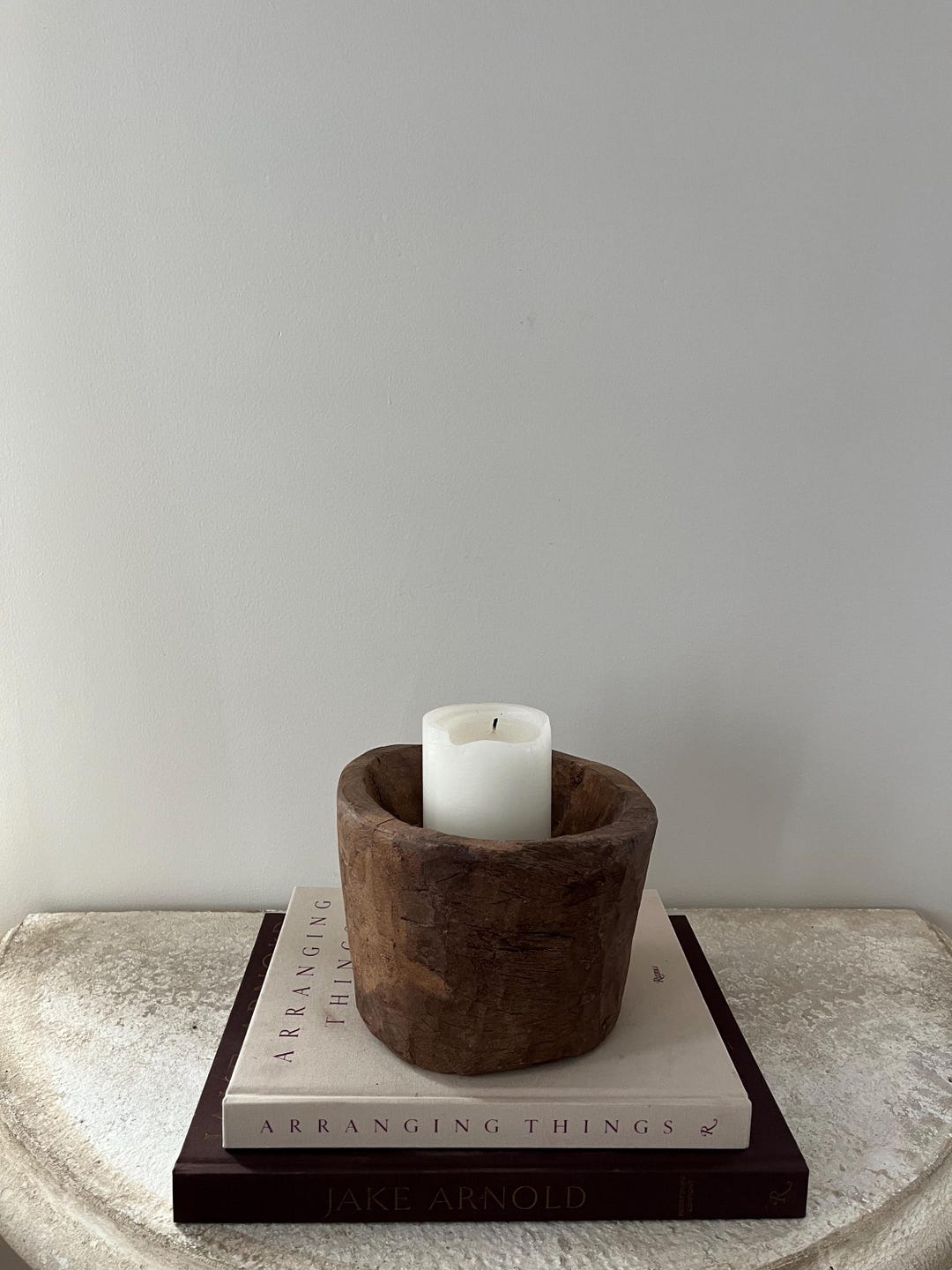 Vintage Indian Ukali Bowl | Hand Carved Wooden Candle Holder ...