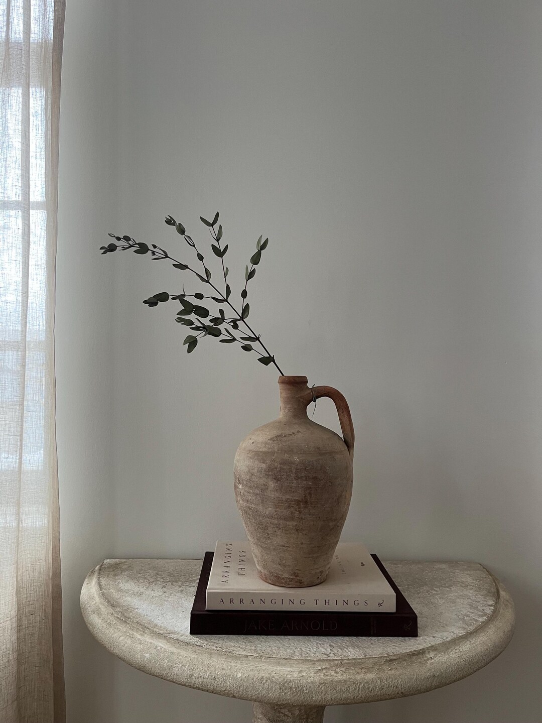 Antique Clay Water Jug | Handled Turkish Terracotta Vessel With Patina ...