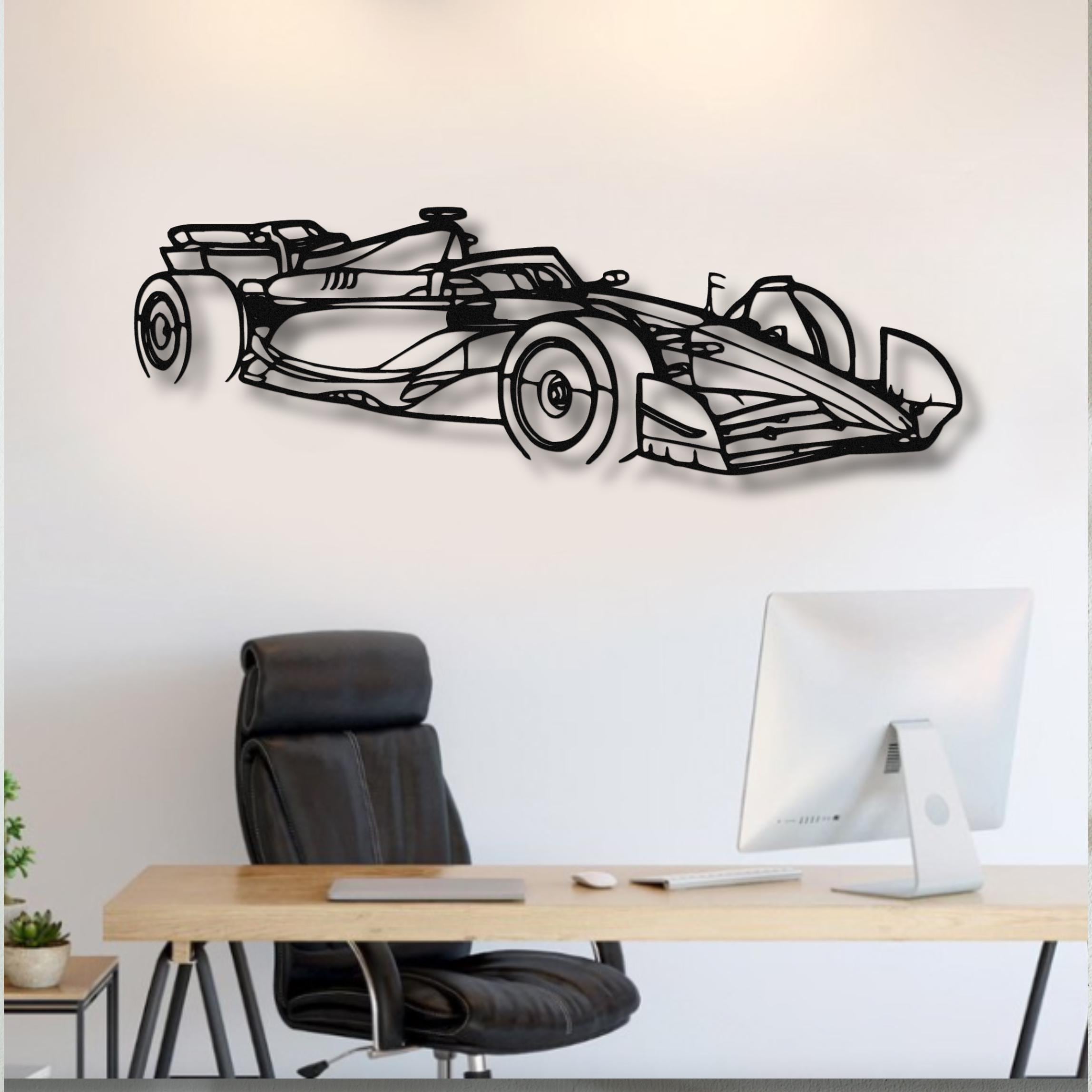 Formula 1 Car Metal Sign, F1 Car Silhouette, Minimalist Formula 1 Car ...
