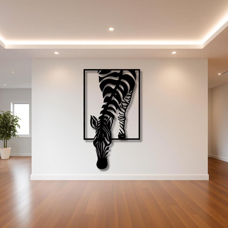 Zebra Metal Wall Art, 3D Zebra Metal Wall Decor, Guitar Jungle ...