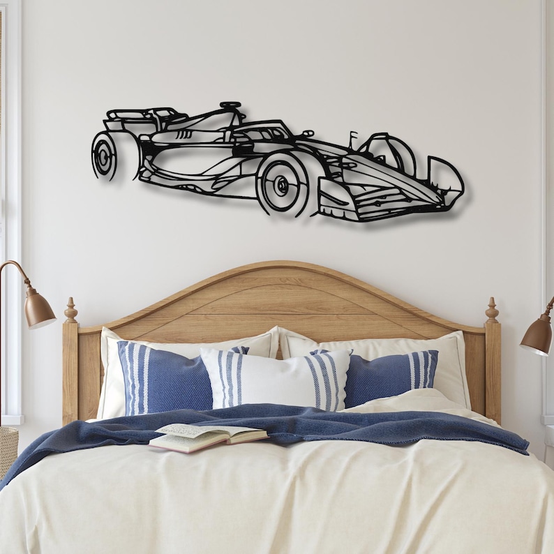 Formula 1 Car Metal Sign, F1 Car Silhouette, Minimalist Formula 1 Car ...