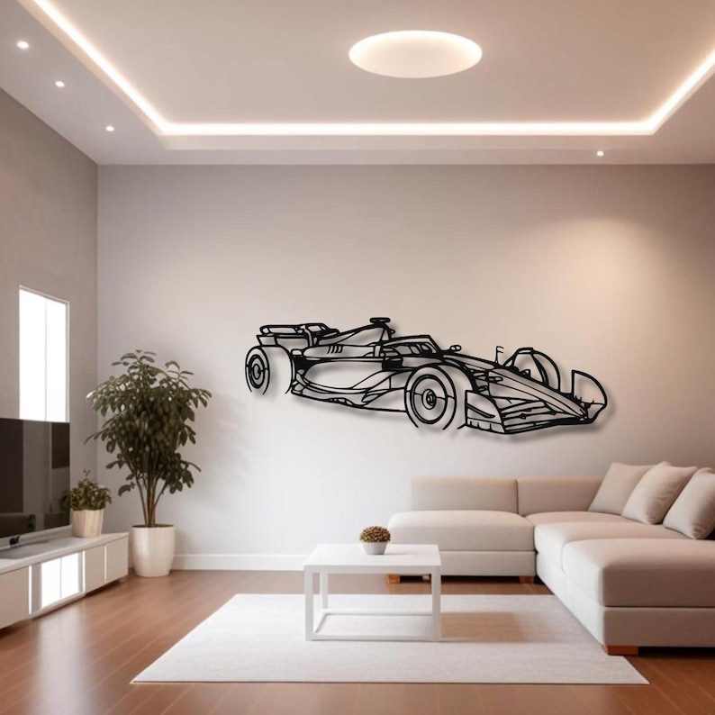 Formula 1 Car Metal Sign, F1 Car Silhouette, Minimalist Formula 1 Car ...