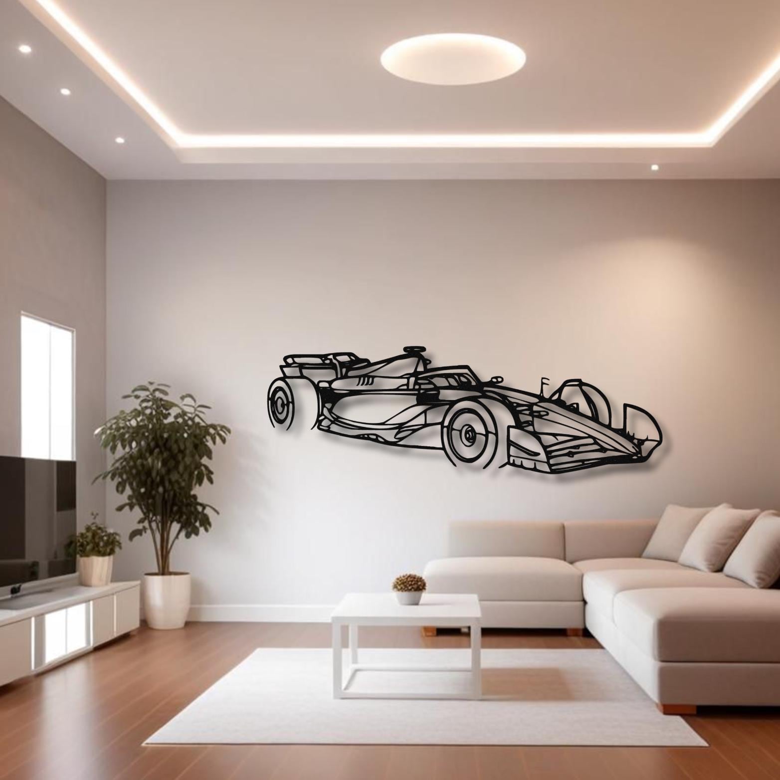 Formula 1 Car Metal Sign, F1 Car Silhouette, Minimalist Formula 1 Car ...