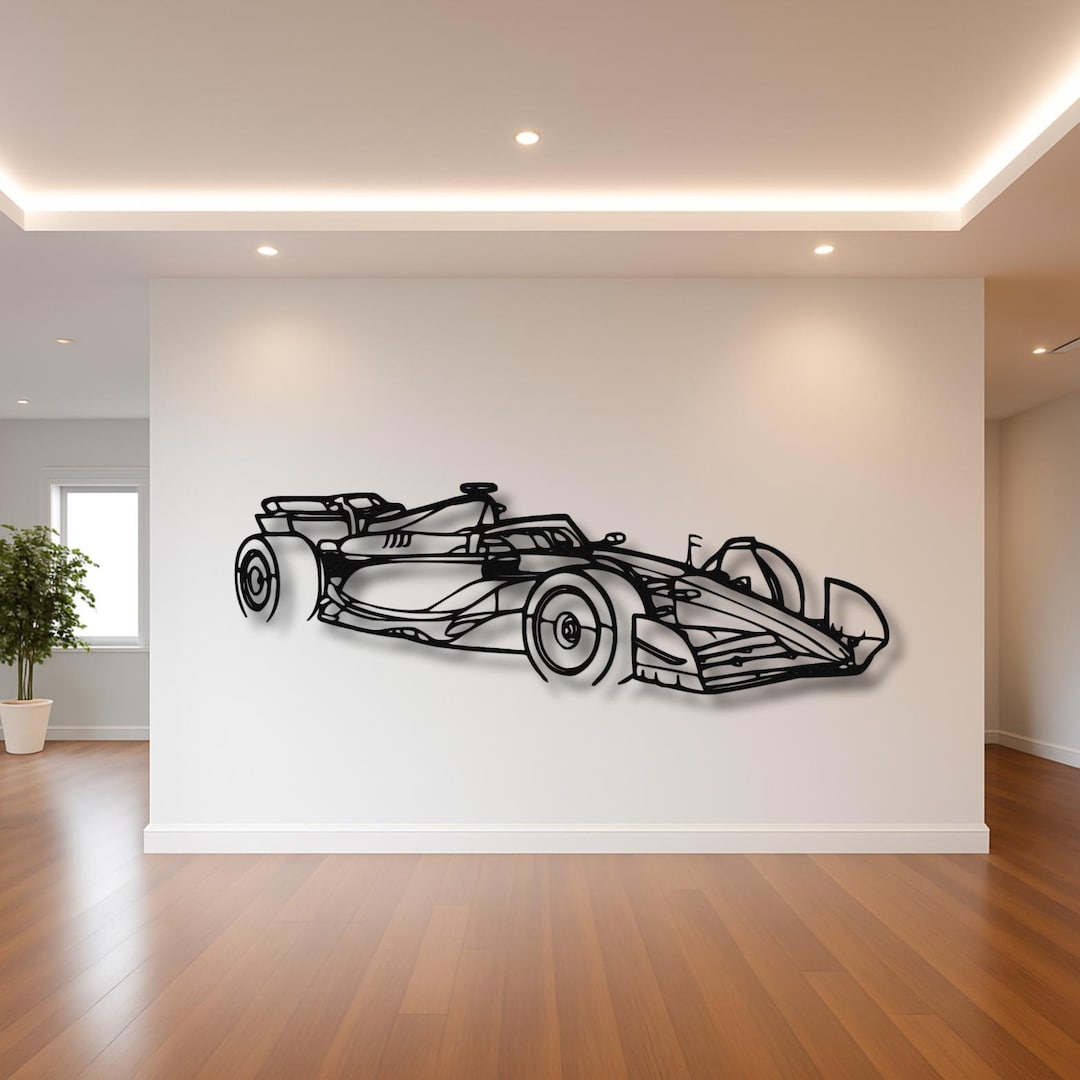 Formula 1 Car Metal Sign, F1 Car Silhouette, Minimalist Formula 1 Car ...