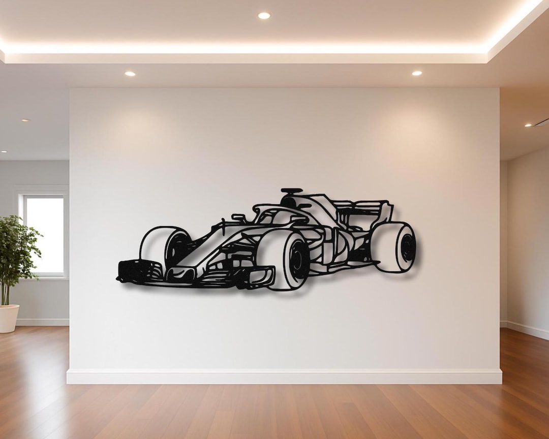 Formula 1 Car Metal Sign, F1 Car Silhouette, Minimalist Formula 1 Car ...