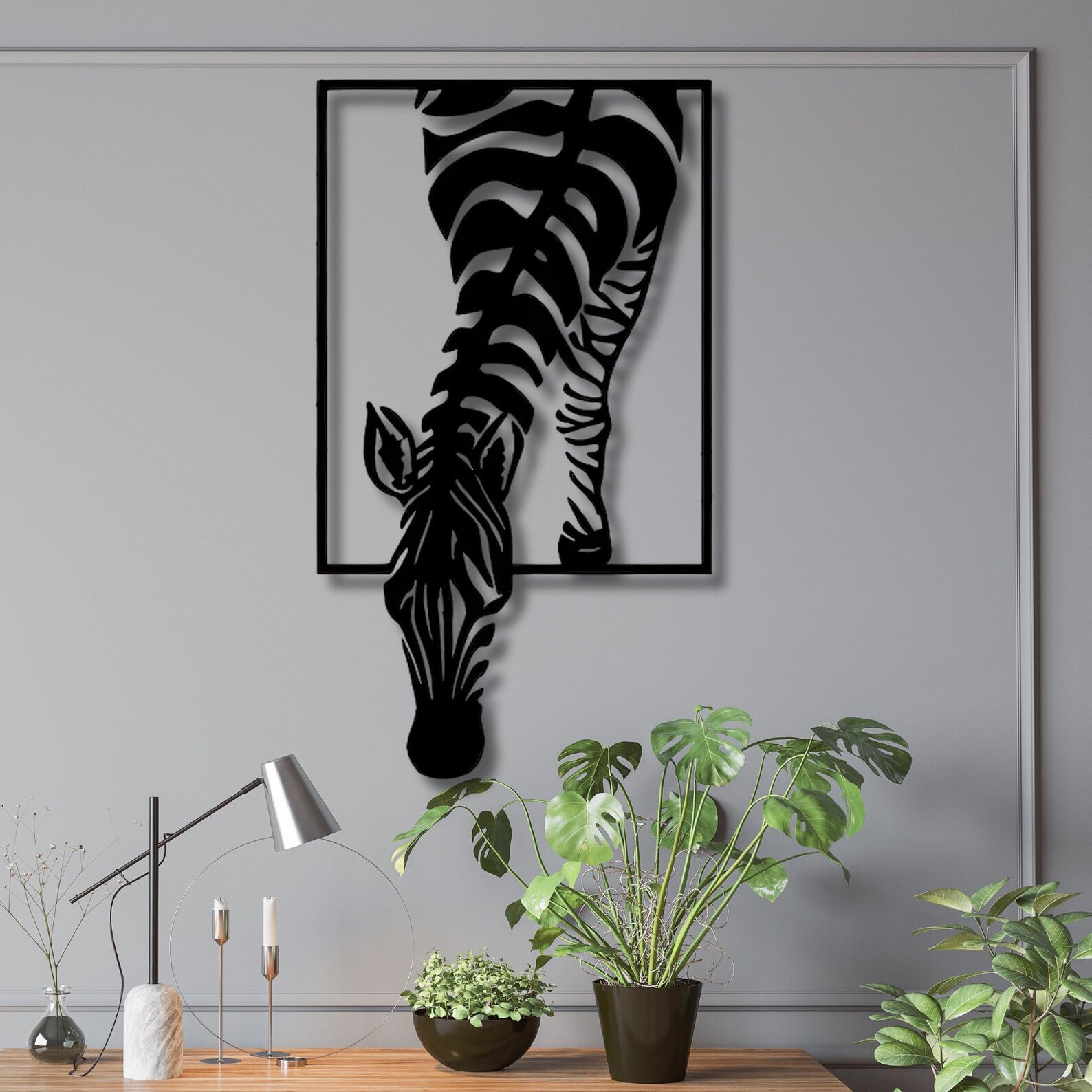 Zebra Metal Wall Art, 3D Zebra Metal Wall Decor, Guitar Jungle ...
