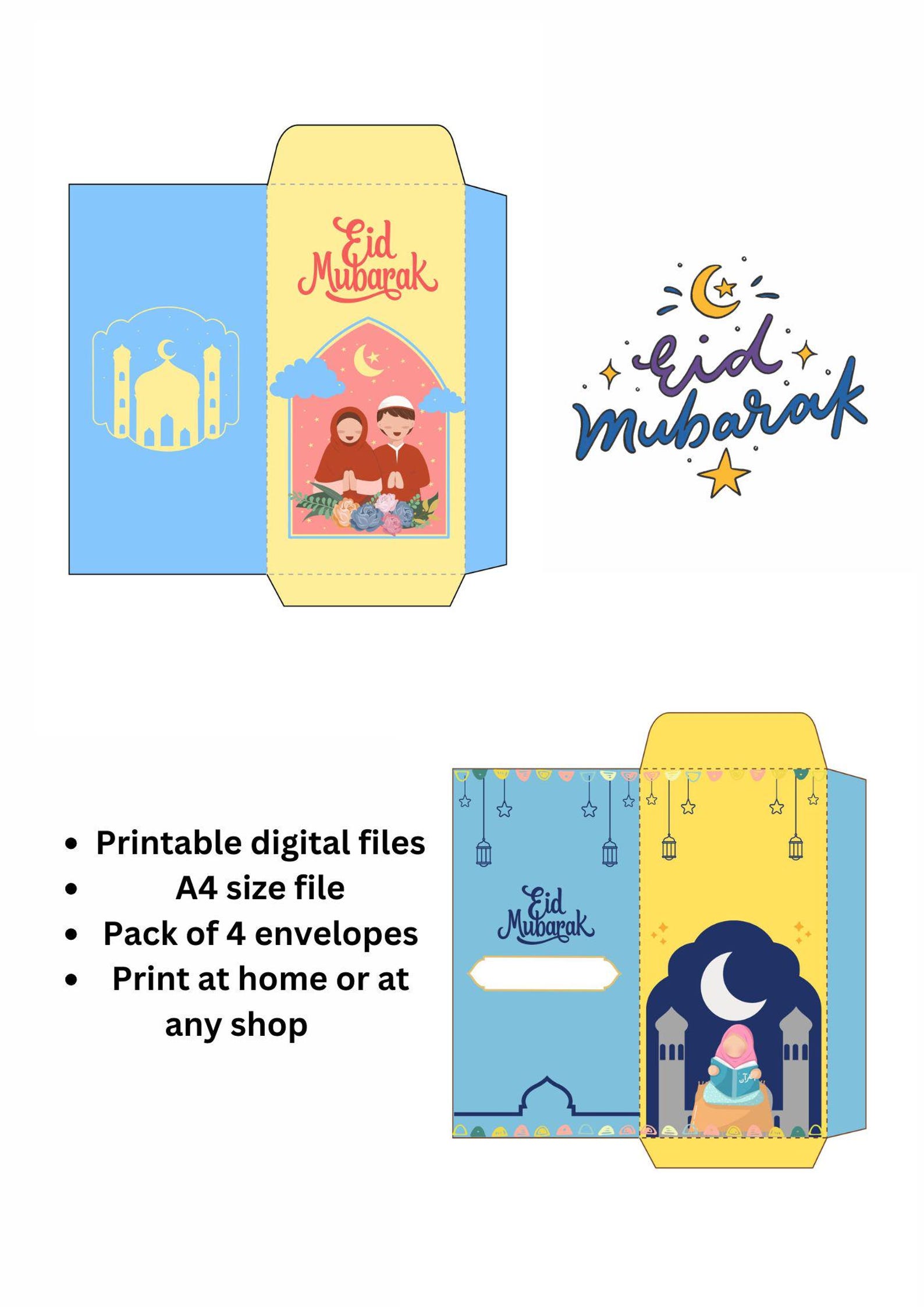 Digital Eid Envelopes Printable | Eidi Envelopes | Money Envelopes - Etsy