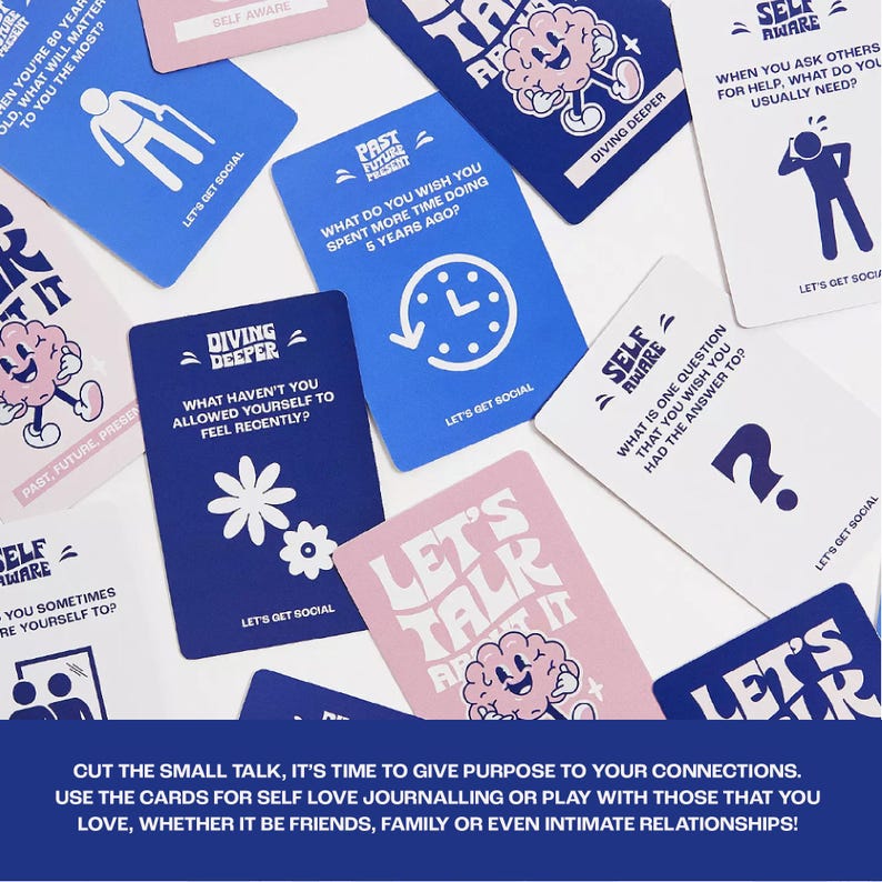 Let's Talk About It - 120 Mental Health Conversation Cards, Journal ...
