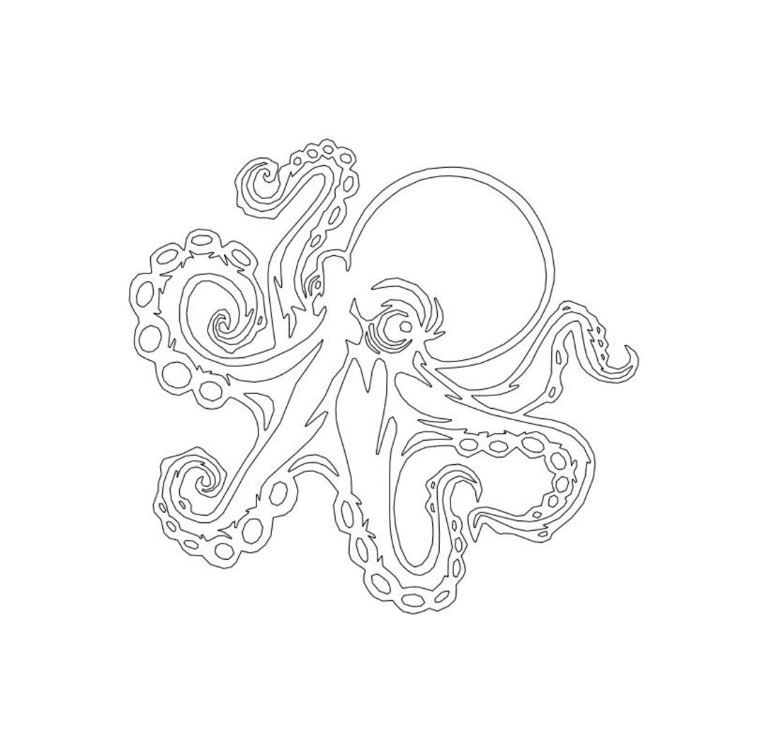 Octopus Vector Image, Cricut, Clipart, CNC, Vcarve, SVG Download, PDF ...