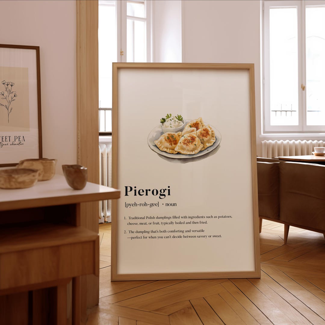 Pierogi Definition Print – Gourmet Kitchen Wall Art – Framed or ...